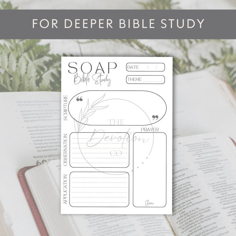 SOAP Bible Study Printable Christian SOAP Template Digital - Etsy