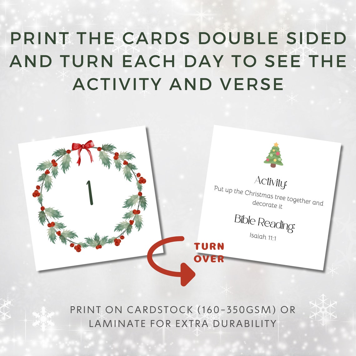 Christmas Advent Activity Card Christmas Countdown Printable Advent ...