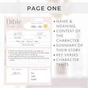 Character Bible Study Template Printable Bible Study Notes Character ...