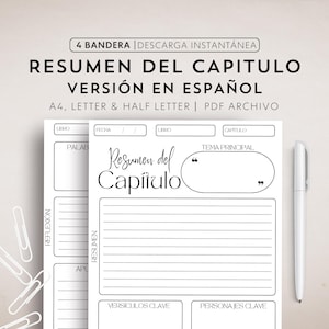 Spanish Chapter Summary Printable Resumen Del Capitulo Chapter Notes ...
