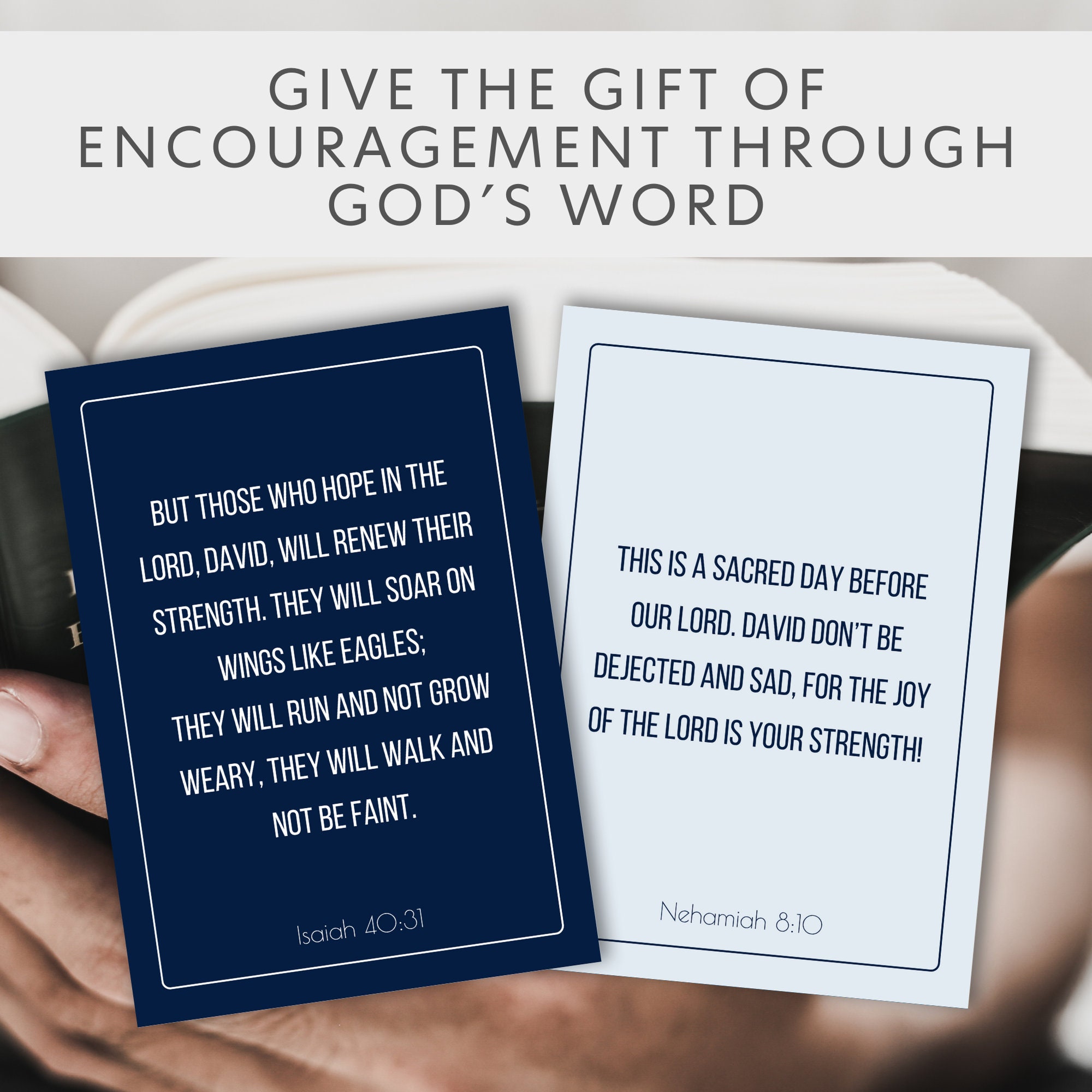 Personalized Mens Bible Verse Cards Custom Scripture Cards Men ...