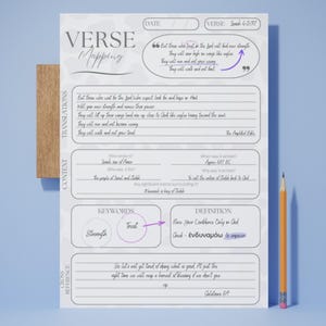 Verse Mapping Template for Bible Study Printable Scripture Study ...