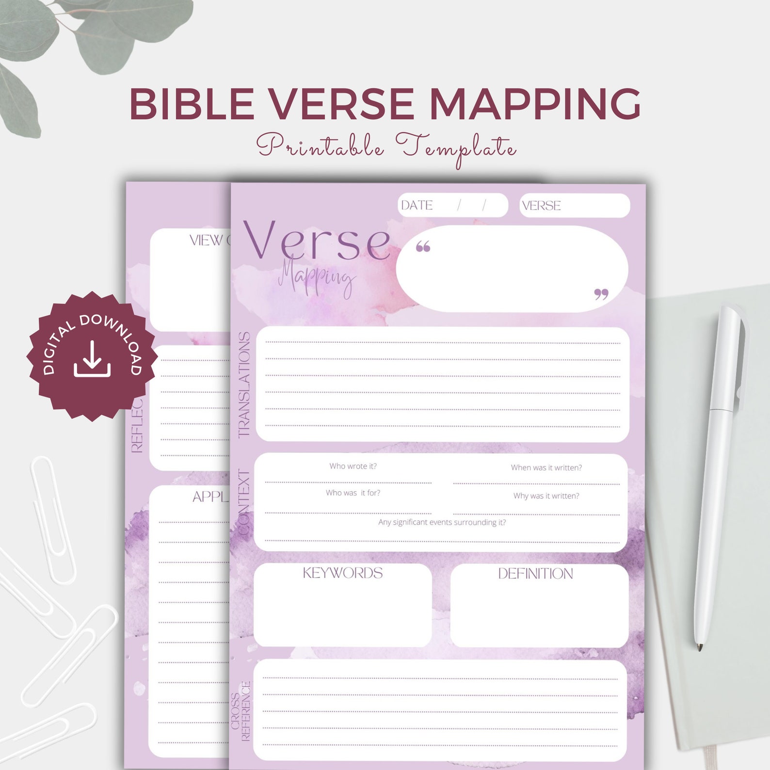 Printable Bible Verse Mapping Template Scripture Mapping Printable ...