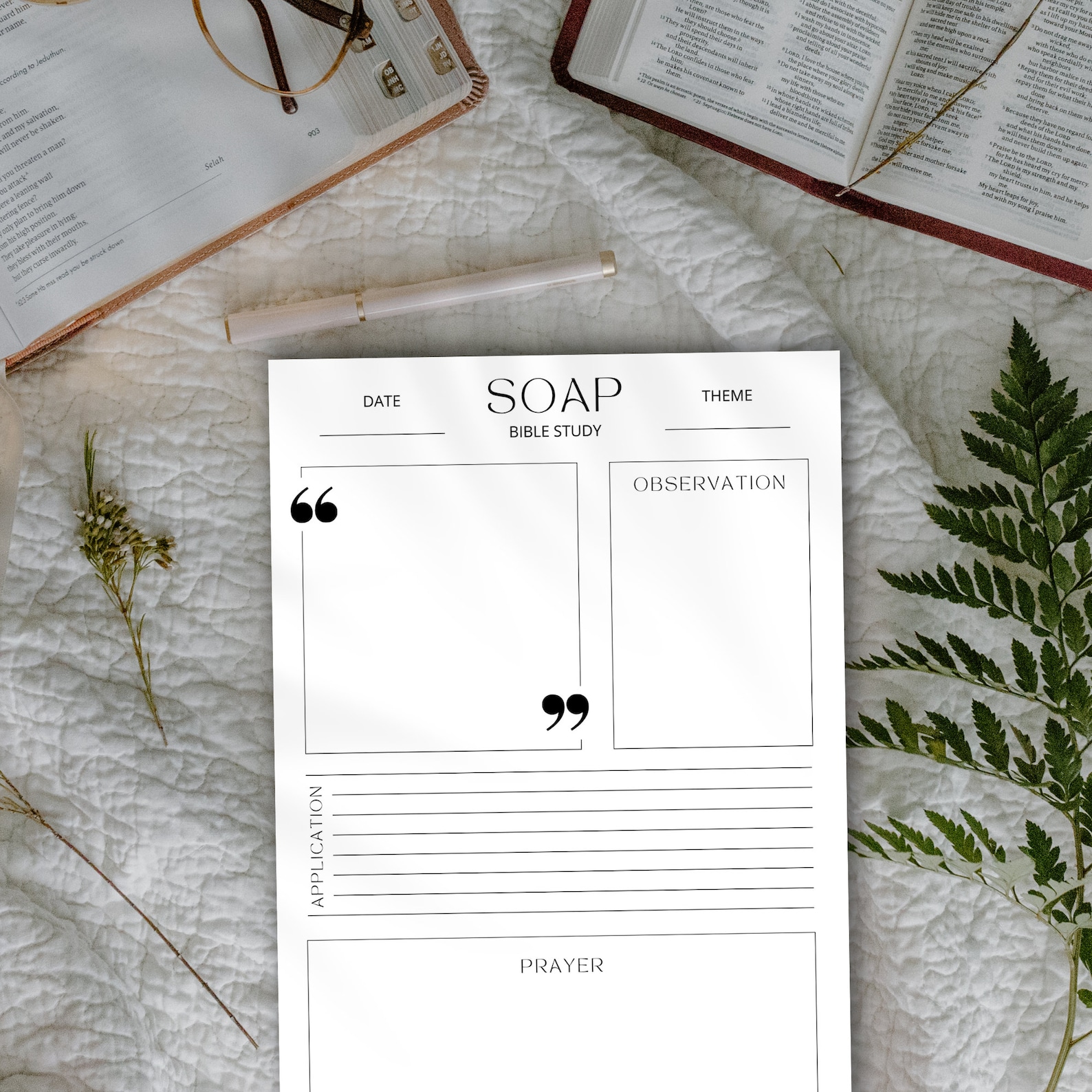 Printable SOAP Bible Study Template SOAP Study Method Bible Study ...