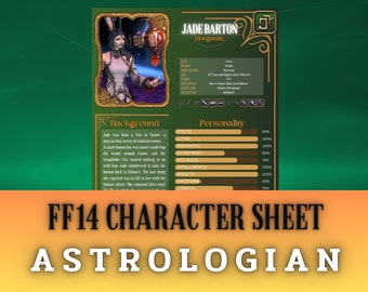 FF14 SAMURAI Character Sheet Printable / Canva Editable Final - Etsy