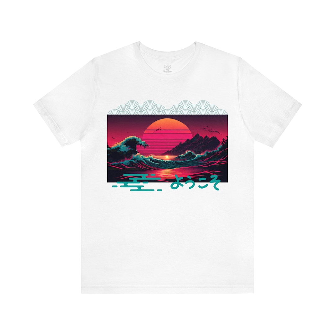 Kanagawa Wave, Vaporwave T-shirt Japanese Aesthetic Tee, Retrowave ...