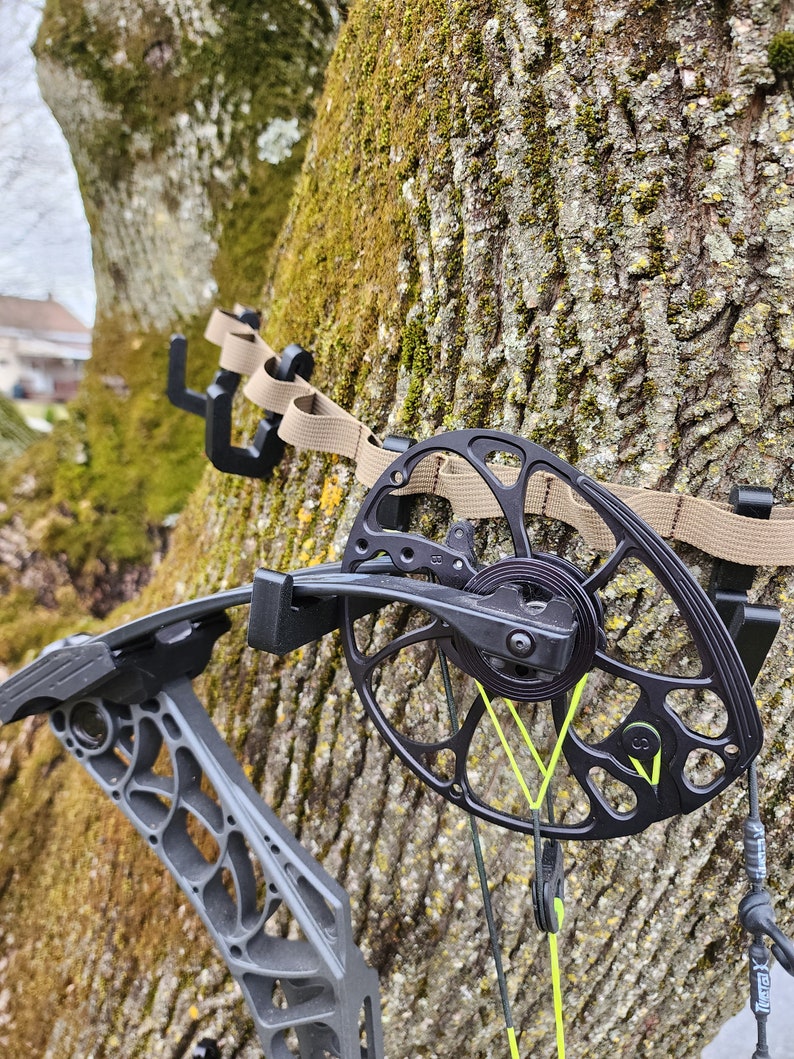 Saddle Hunting Bow Hanger With 3 Hanging Molle Clips Tethrd - Etsy