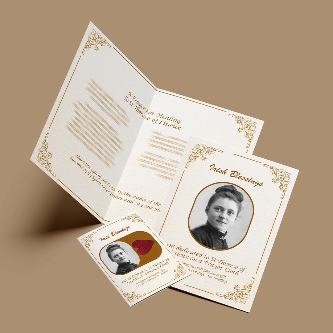 St Therese of Lisieux - Prayer Cloth Card - Etsy