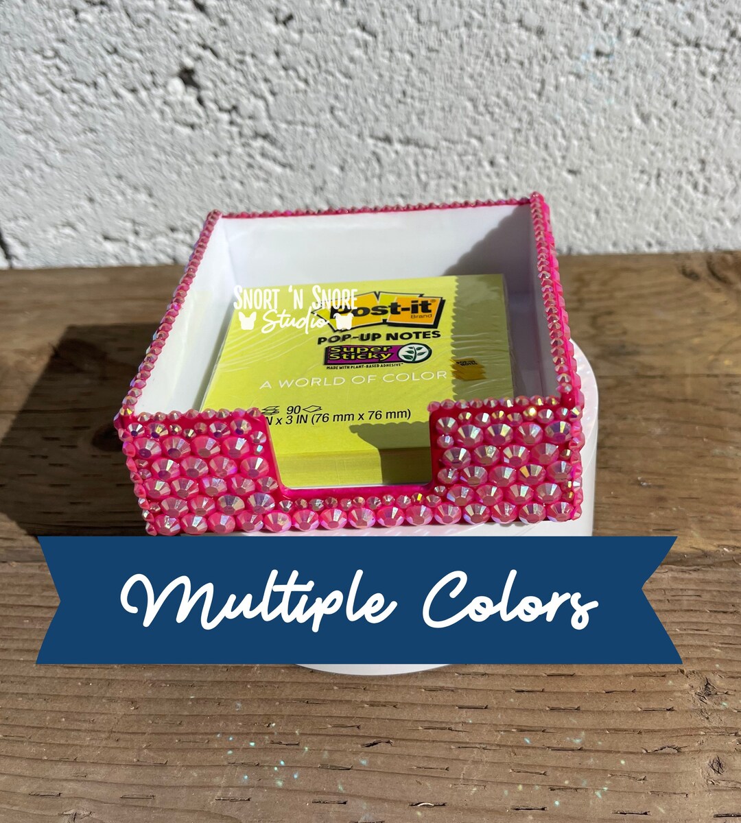 Rhinestone Bling Post It Holder | Office Glitz Decor - Etsy