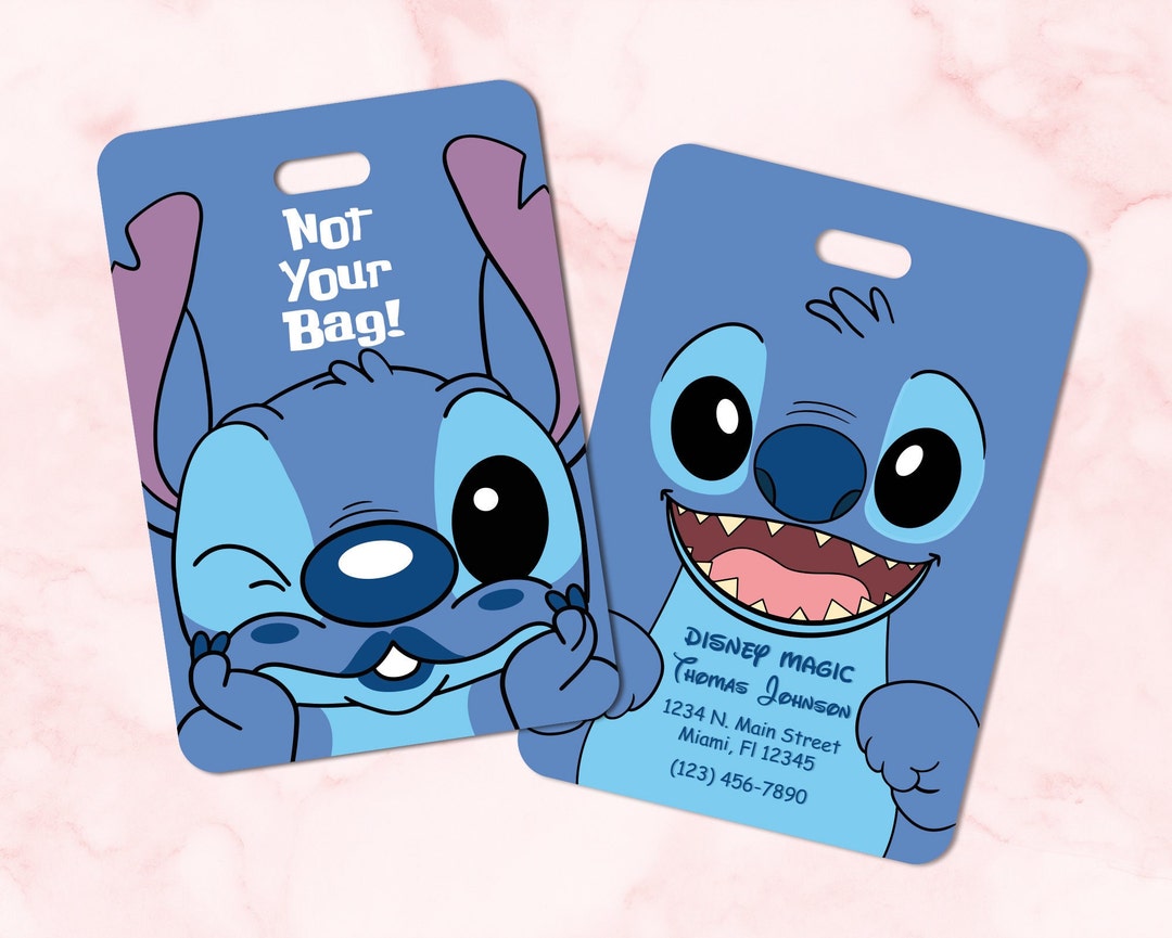 Stitch Luggage Tags Front and Back - Etsy