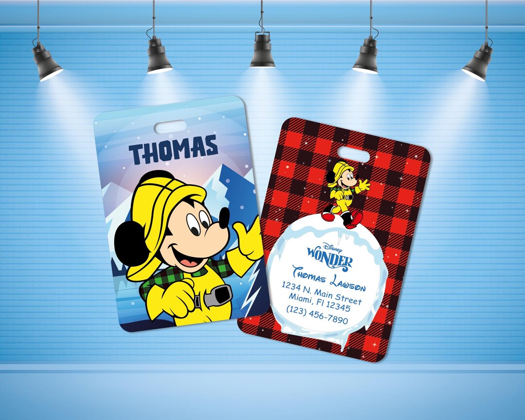 Mickey Luggage & Backpack Tags Front and Back - Etsy