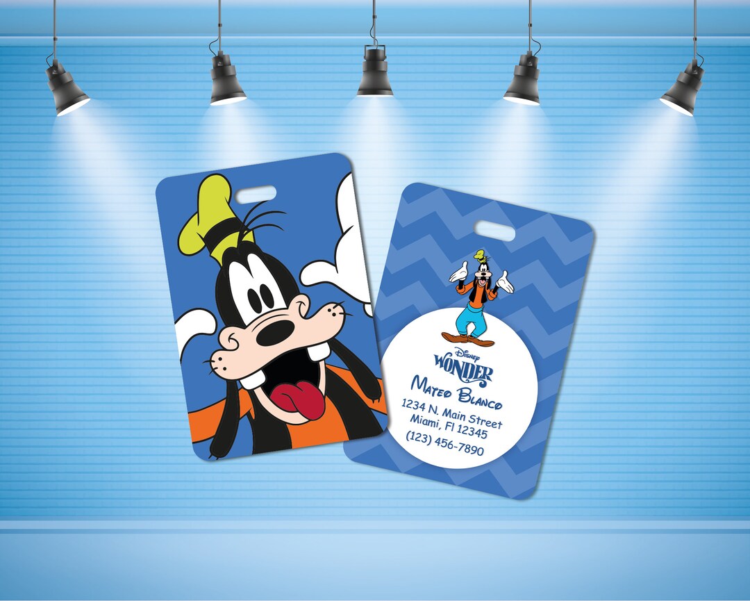 Goofy Luggage & Backpack Tags Front and Back - Etsy