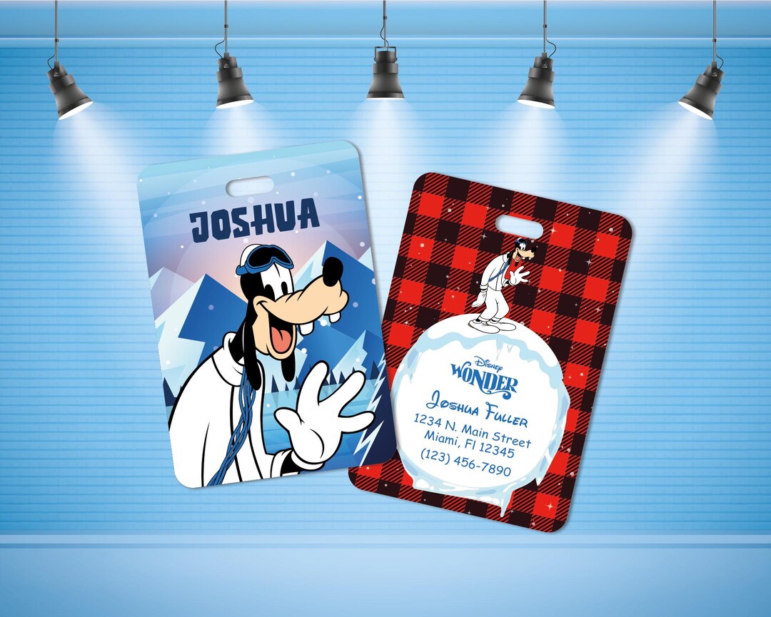 Goofy Luggage & Backpack Tags Front and Back - Etsy