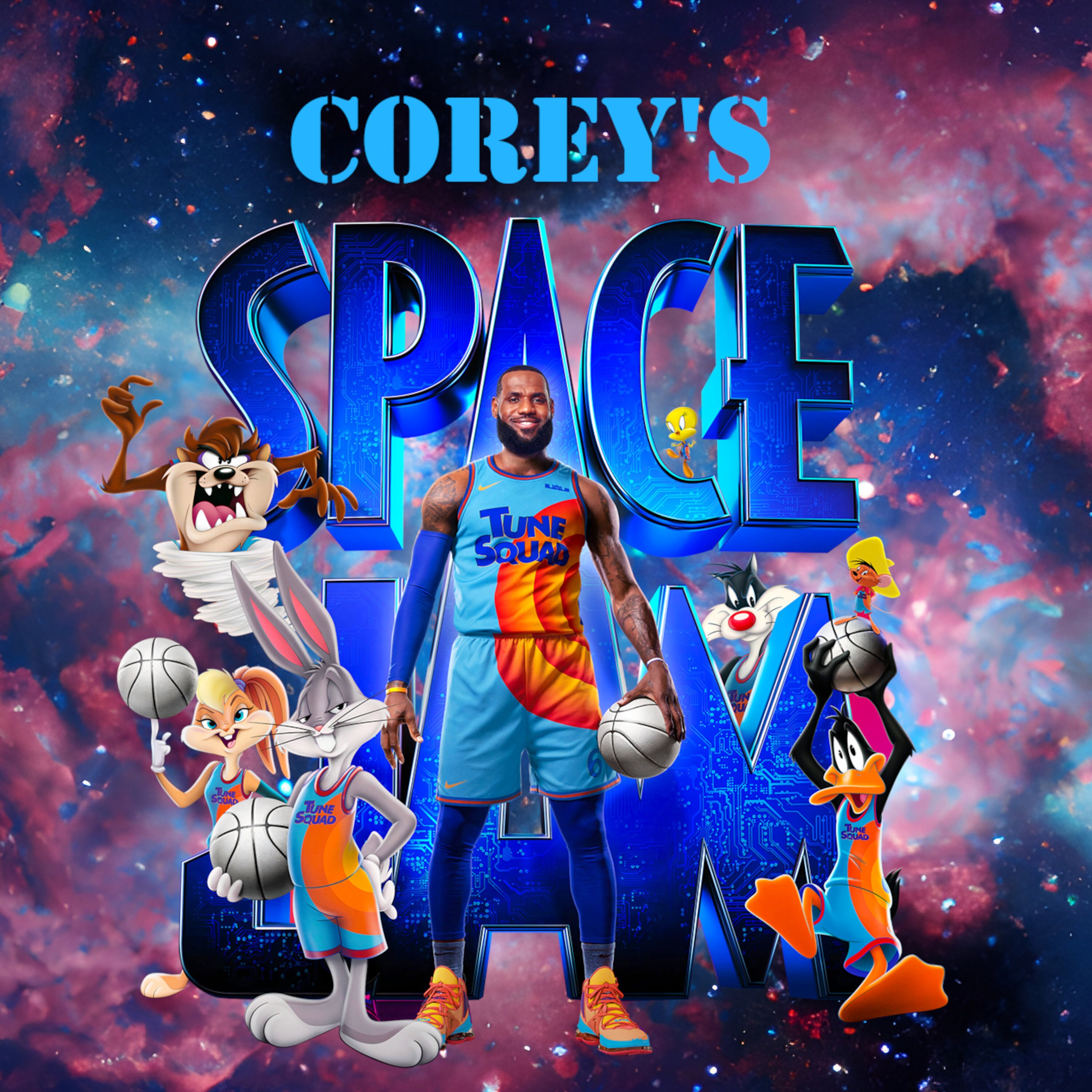 Space Jam Banner, Space Jam Birthday Backdrop, Birthday Banner ...