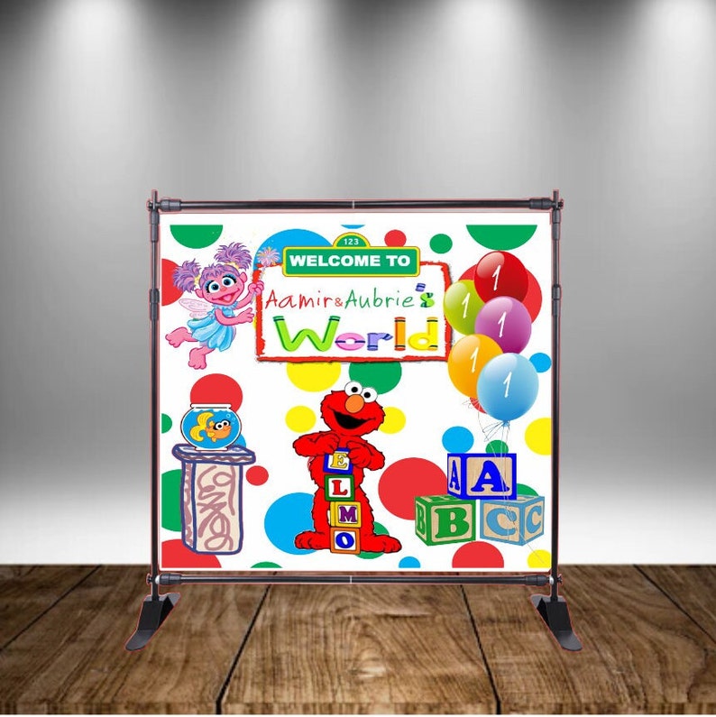 Elmo's World Birthday Backdrop, Elmo Banner , Birthday Banner, First ...