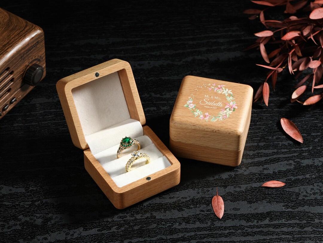 Personalized Ring Box, Engagement Ring Bearer, Custom Ring Case ...