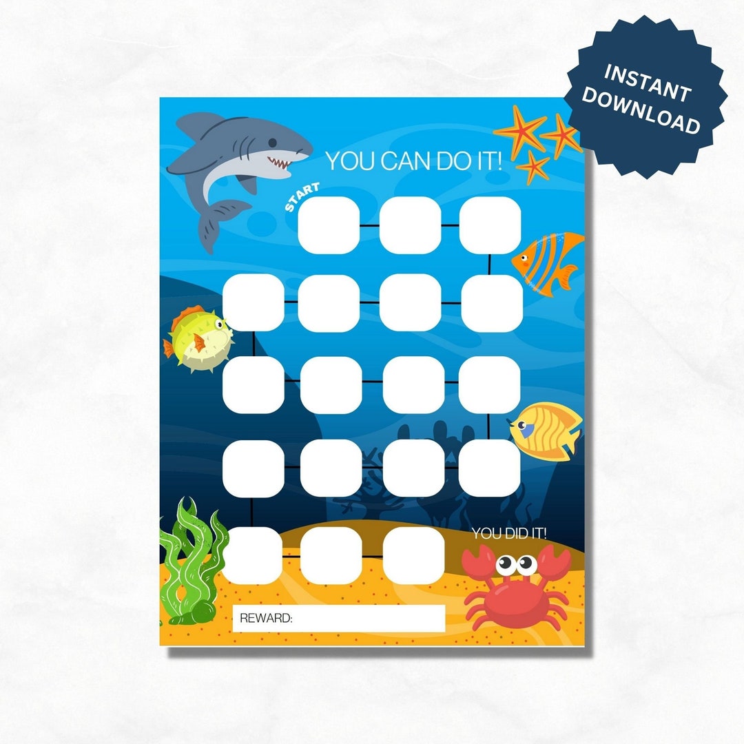 Under the Sea Reward Chart/shark Reward Chart/ocean Reward - Etsy