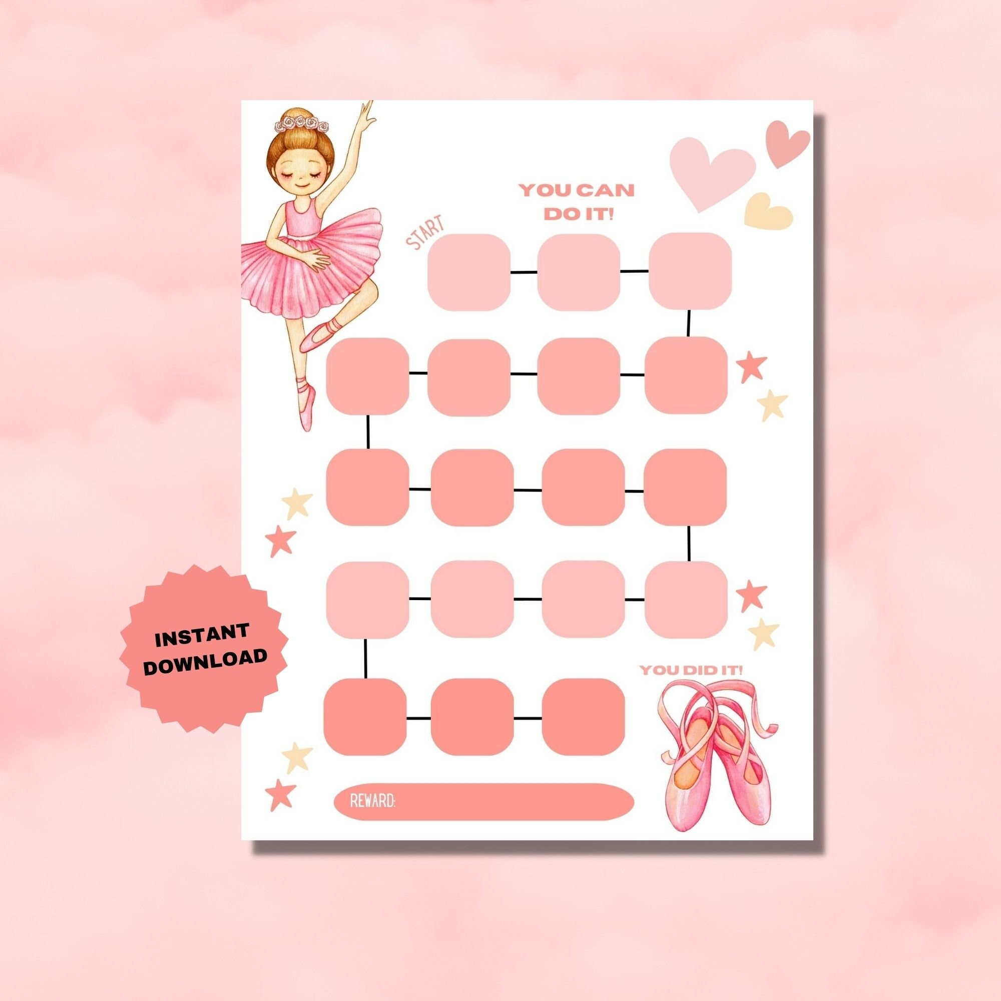 Ballerina Reward Chart/ballerina Behavior Chart/ballerina Chore Chart ...