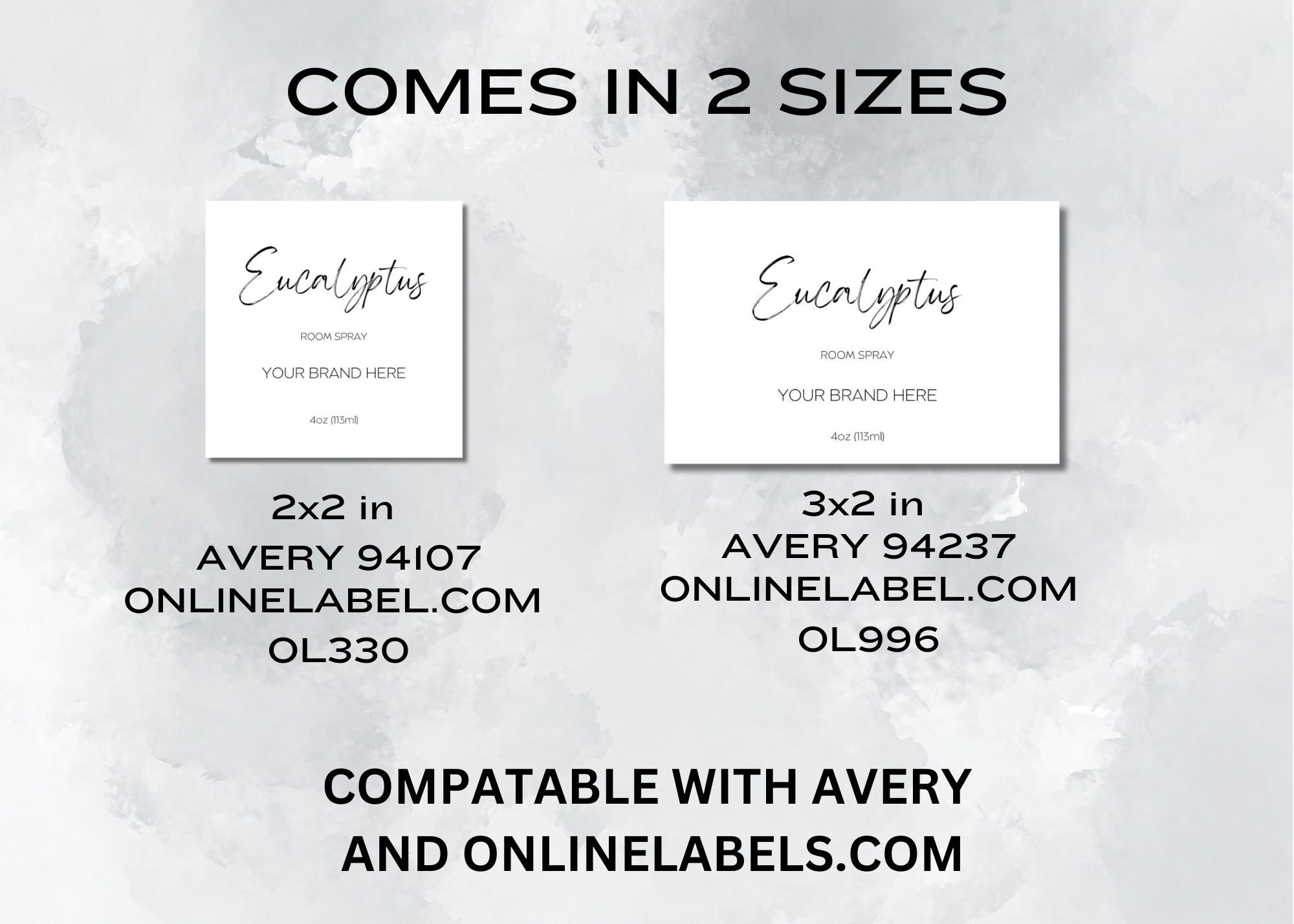 Room Spray Label Template Editable Product Label Template 2x2 3x2 DIY ...