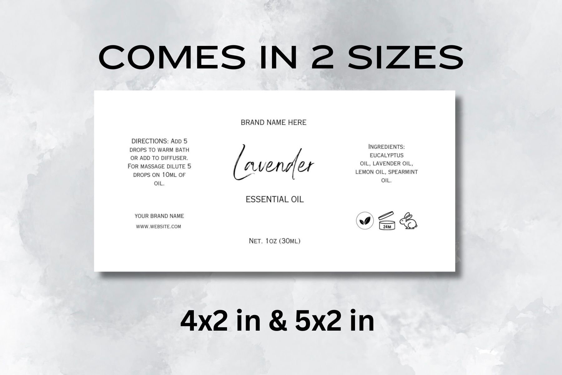 Essential Oil Label Template Editable Dropper Bottle Template - Etsy