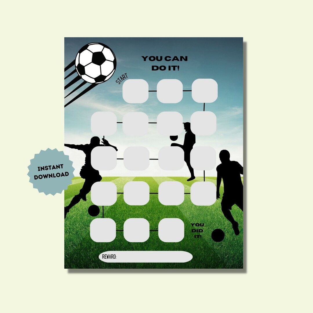 Soccer Reward Chart/behavior Chart/chore Chart/boys Sports Reward Chart ...