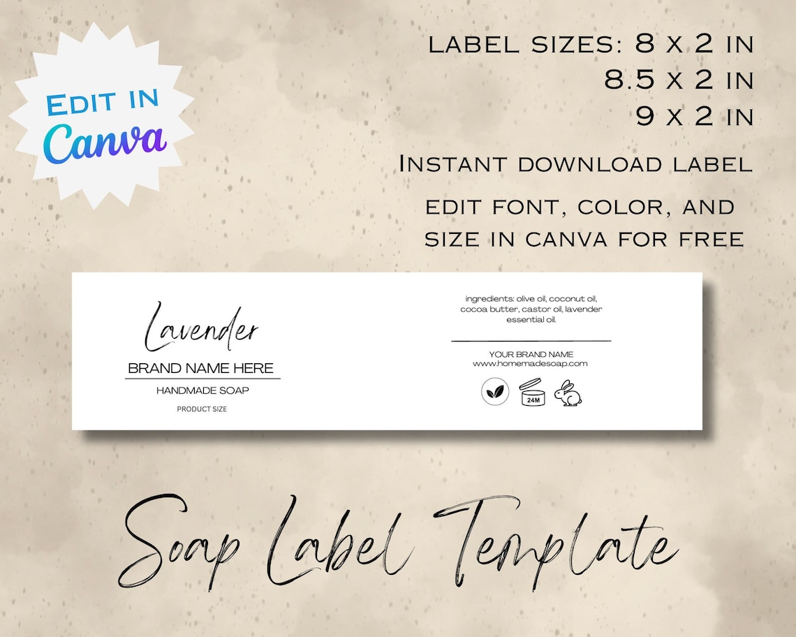 Printable Soap Label Template Soap Product Label Bar Soap - Etsy