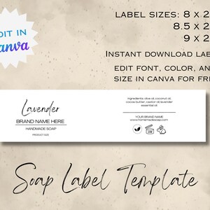 Printable Soap Label Template Soap Product Label Bar Soap - Etsy