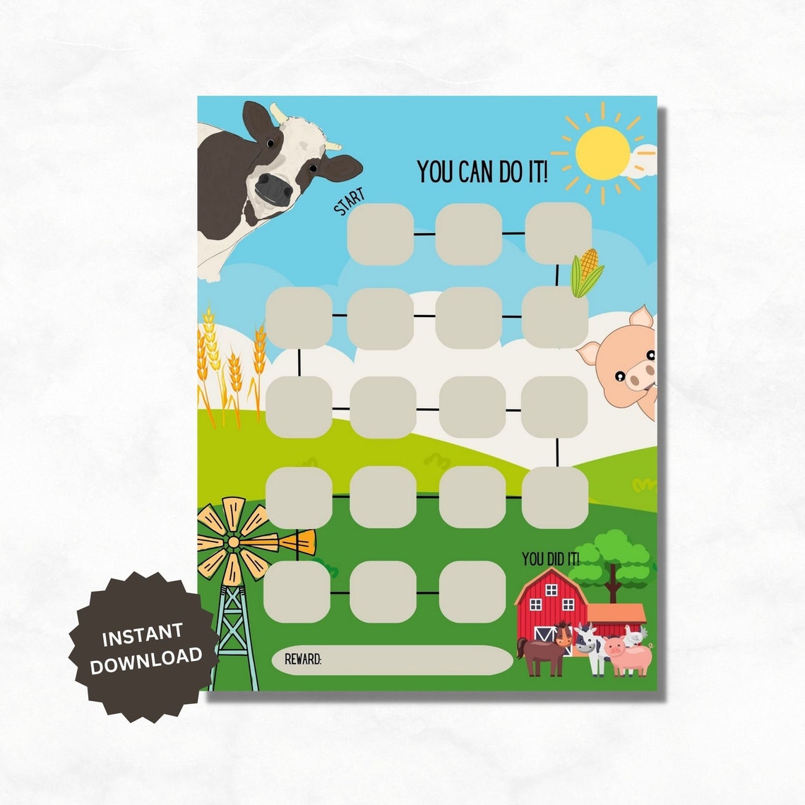 Farm Animal Reward Chart/ Farm Animal Behavior Chart/ Farm - Etsy