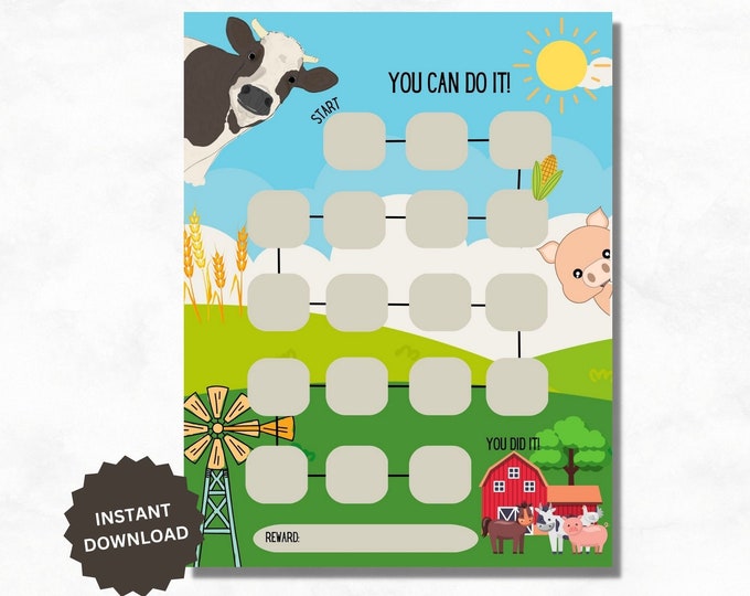 Farm Animal Reward Chart/ Farm Animal Behavior Chart/ Farm Animal Chore ...
