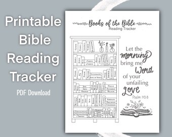 Printable PDF the Bible in a Bookshelf Bookmark bible Reading Tracker ...