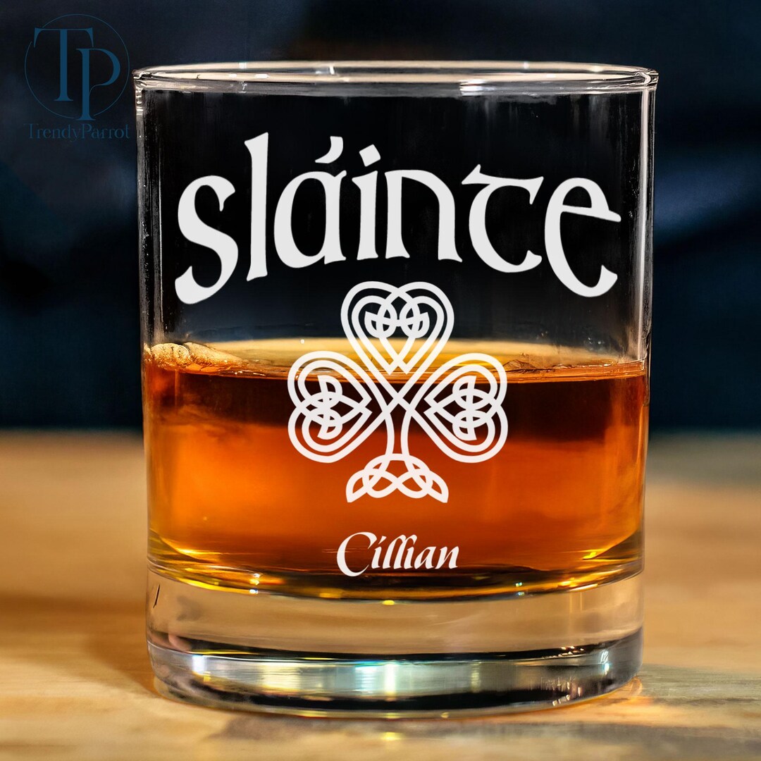 Personalized Slainte Glass Whiskey, St Patricks Day Gifts, Irish Gift ...
