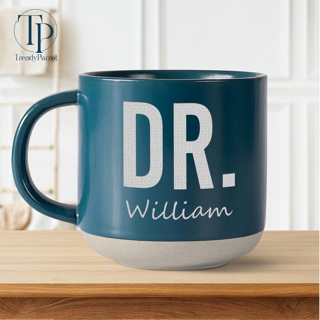 Personalized Doctor Engraved Pottery Mug, DR Mug, Doctor Gifts, Gifts ...