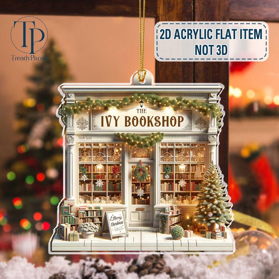 Personalized Book Store Acrylic 2D Flat Ornament Not 3D, Custom Name ...