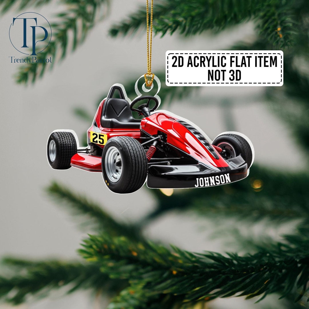 Personalized Go-kart Racing Ornament, 2D Acrylic Flat Ornament Not 3D ...