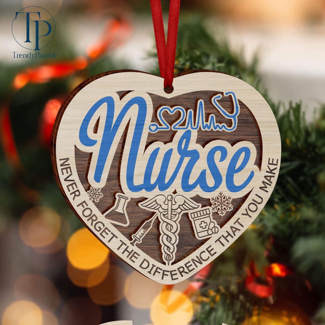 Nurse Wooden Ornament, New Nurse Gift, Nurse Christmas Ornament ...