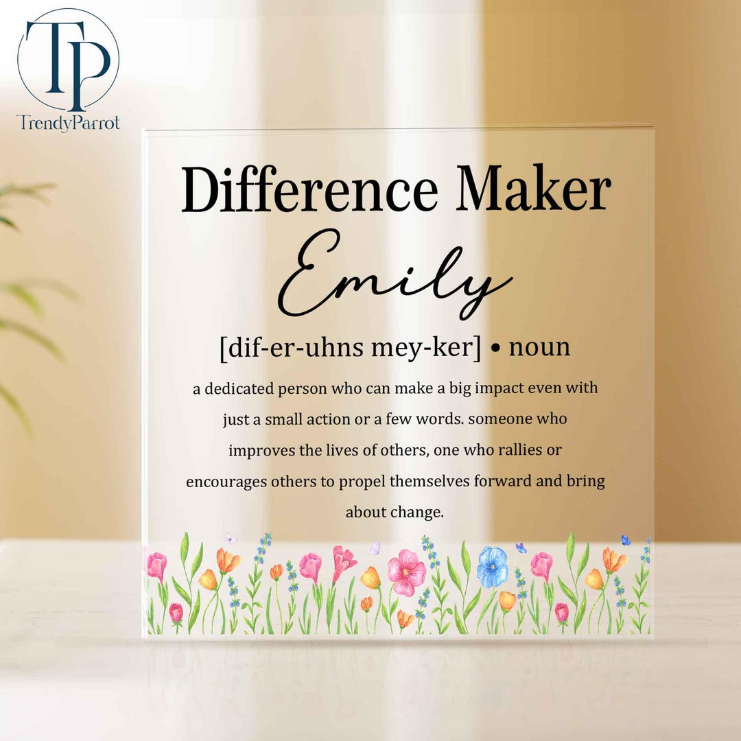 Difference Maker Gift Plaque, Teacher Gifts, Retirement Gift, Employee ...