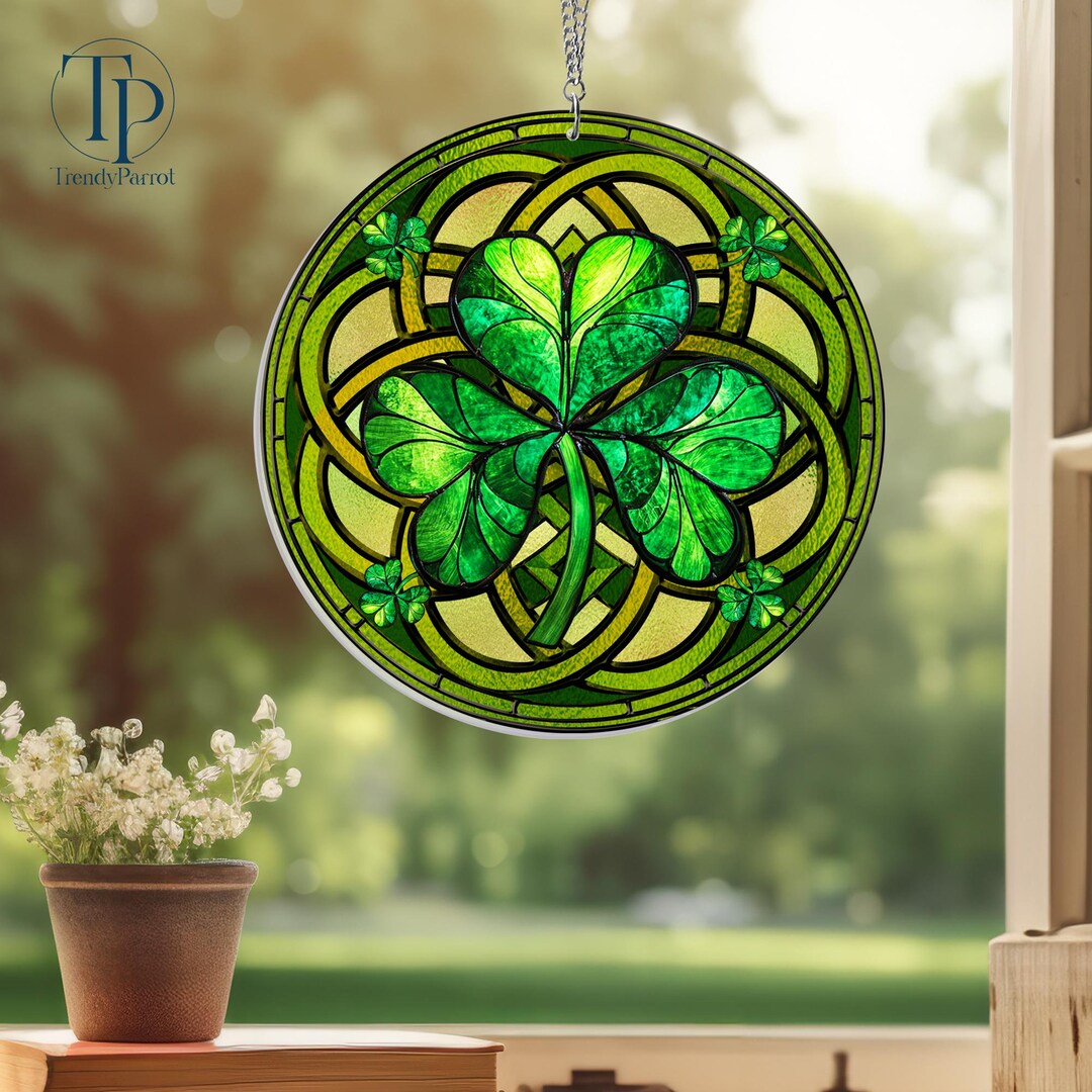 Shamrock Acrylic Window Hanging, Irish Home Decor, St. Patrick's Day ...