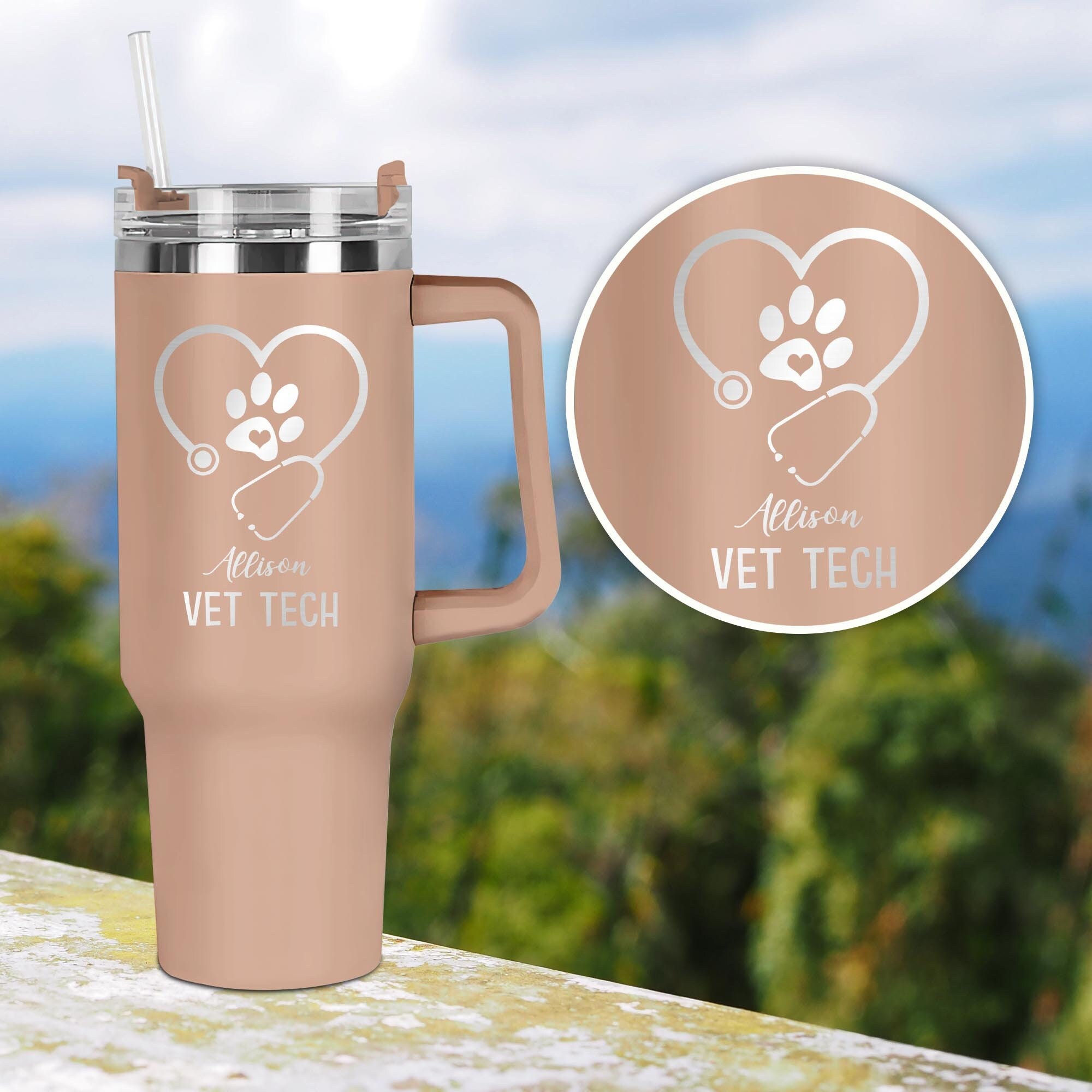 Custom Vet Tech Tumbler, Personalized Veterinarian Tumbler, Vet Tech ...