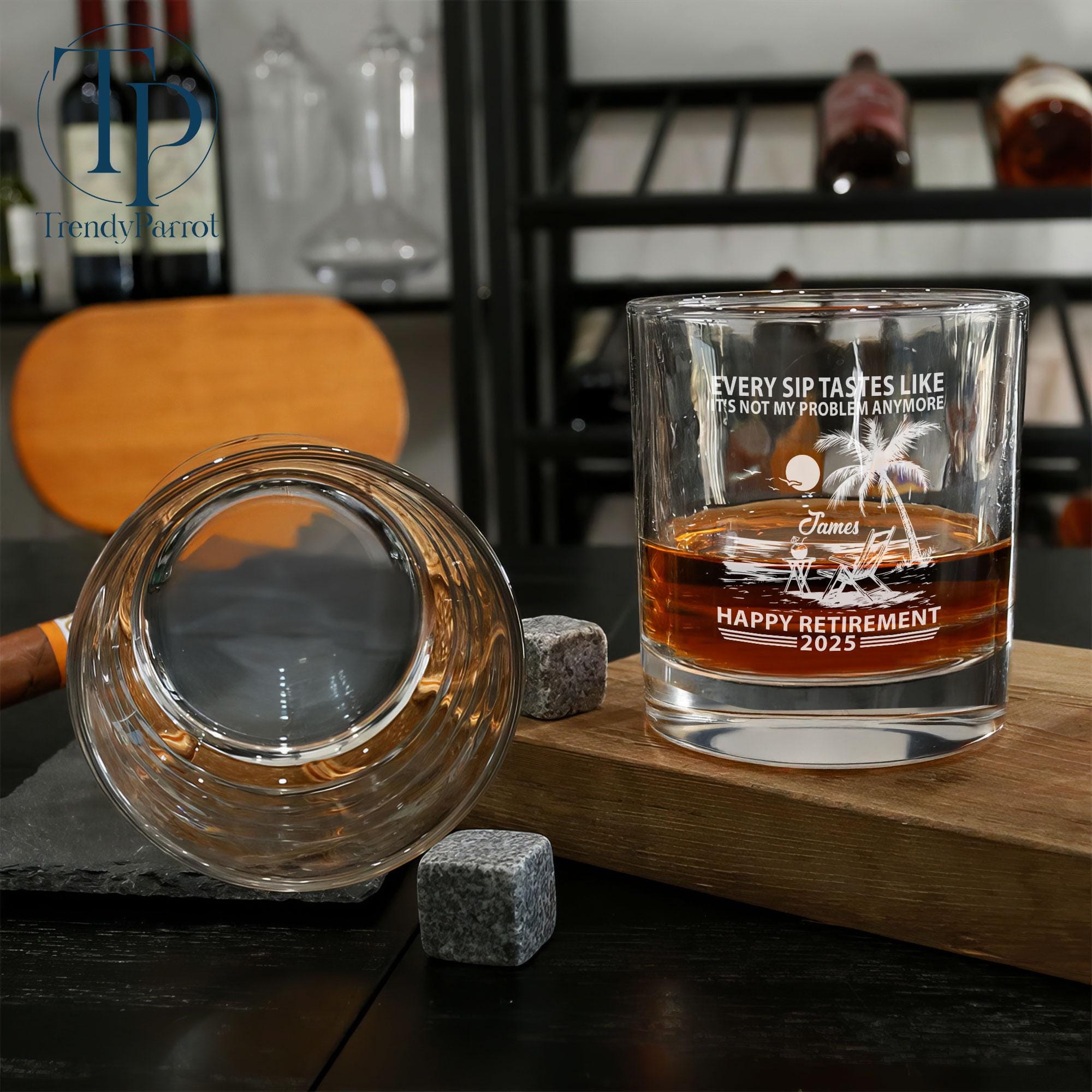 Retirement Gifts for Men, Personalized Whiskey Glass, Custom Christmas ...