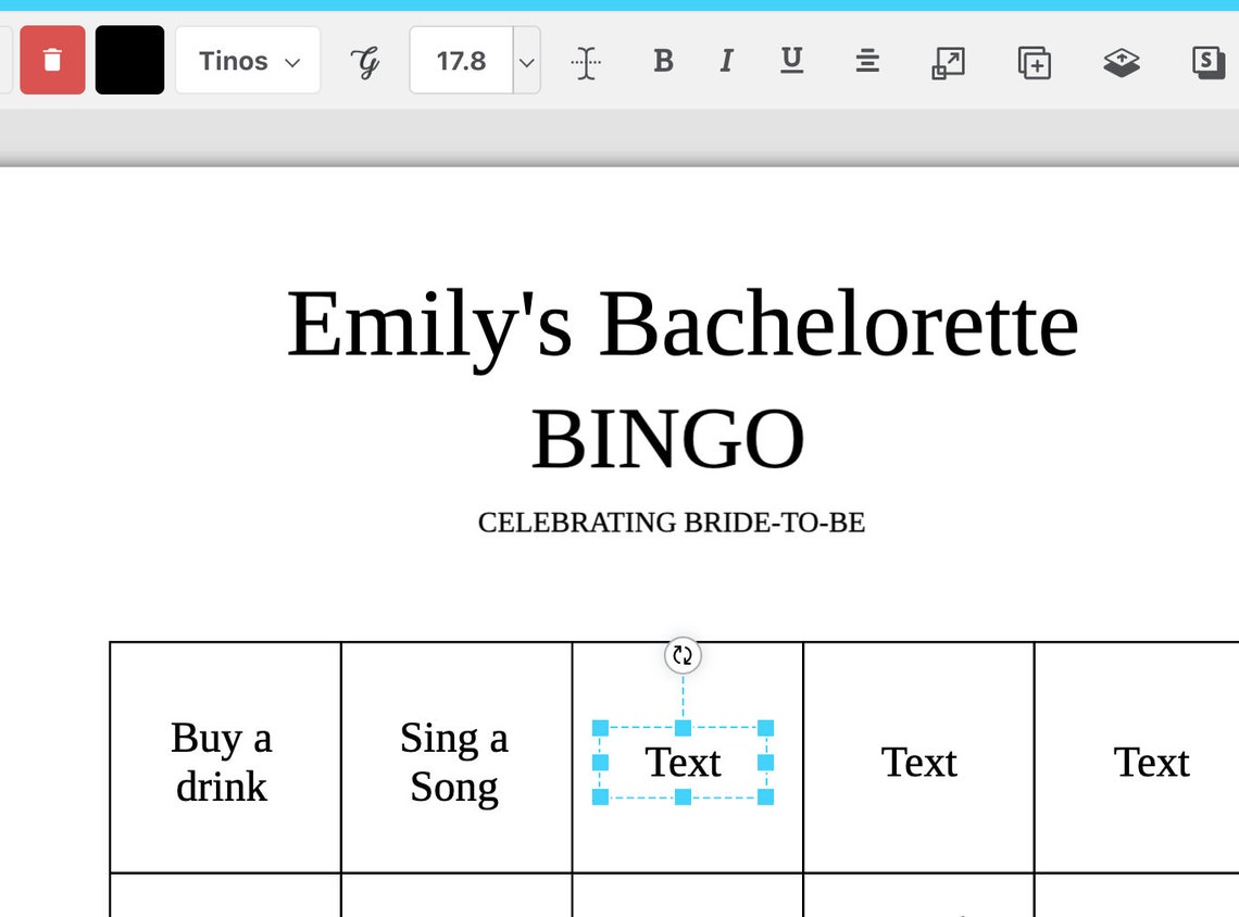 Bingo Card, Editable, Printable, Custom, Templett, Party, Games,8x11 In ...