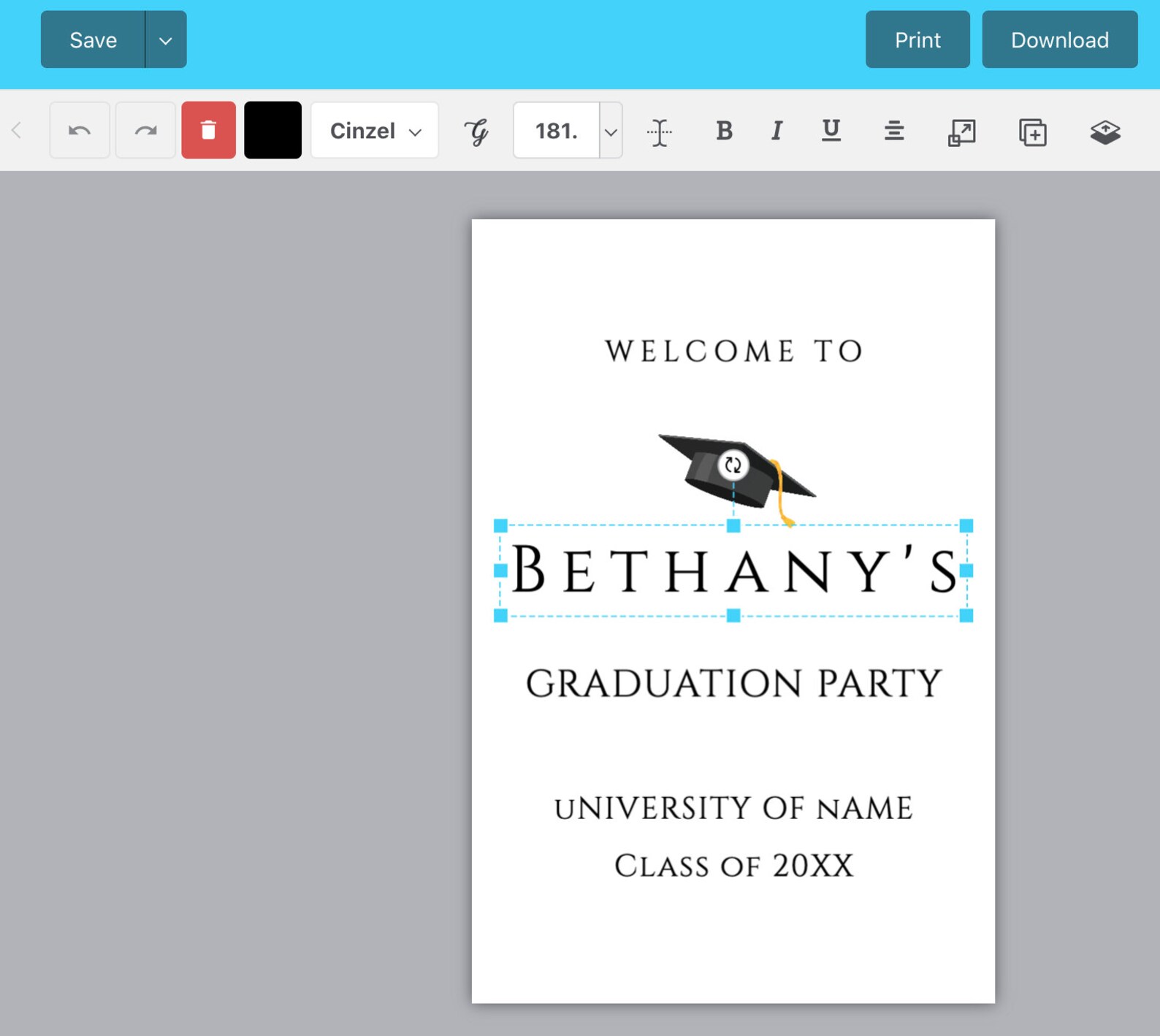 Graduation Party Welcome Sign Template, Welcome Poster, Editable ...