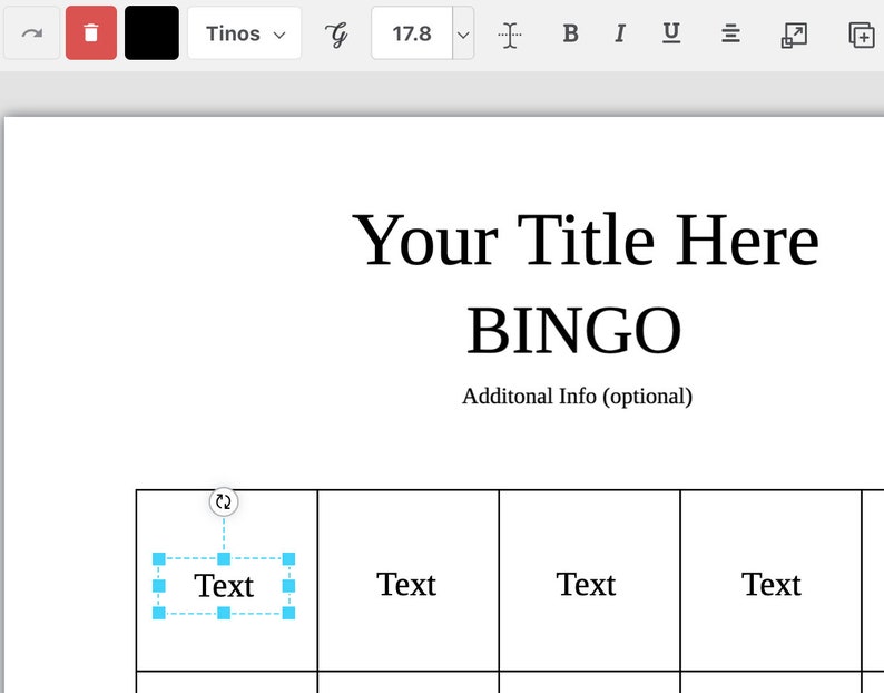 Bingo Card, Editable, Printable, Custom, Templett, Party, Games,8x11 In ...