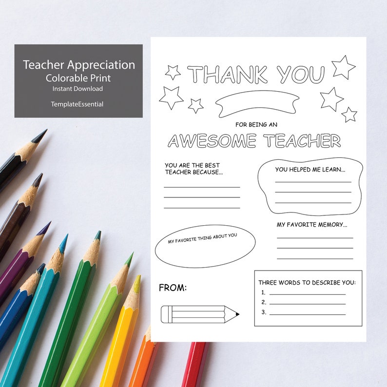 Teacher Appreciation Gift, Printable Teacher Appreciation Week Gift ...