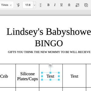 Bingo Card, Editable, Printable, Custom, Templett, Party, Games,8x11 In ...