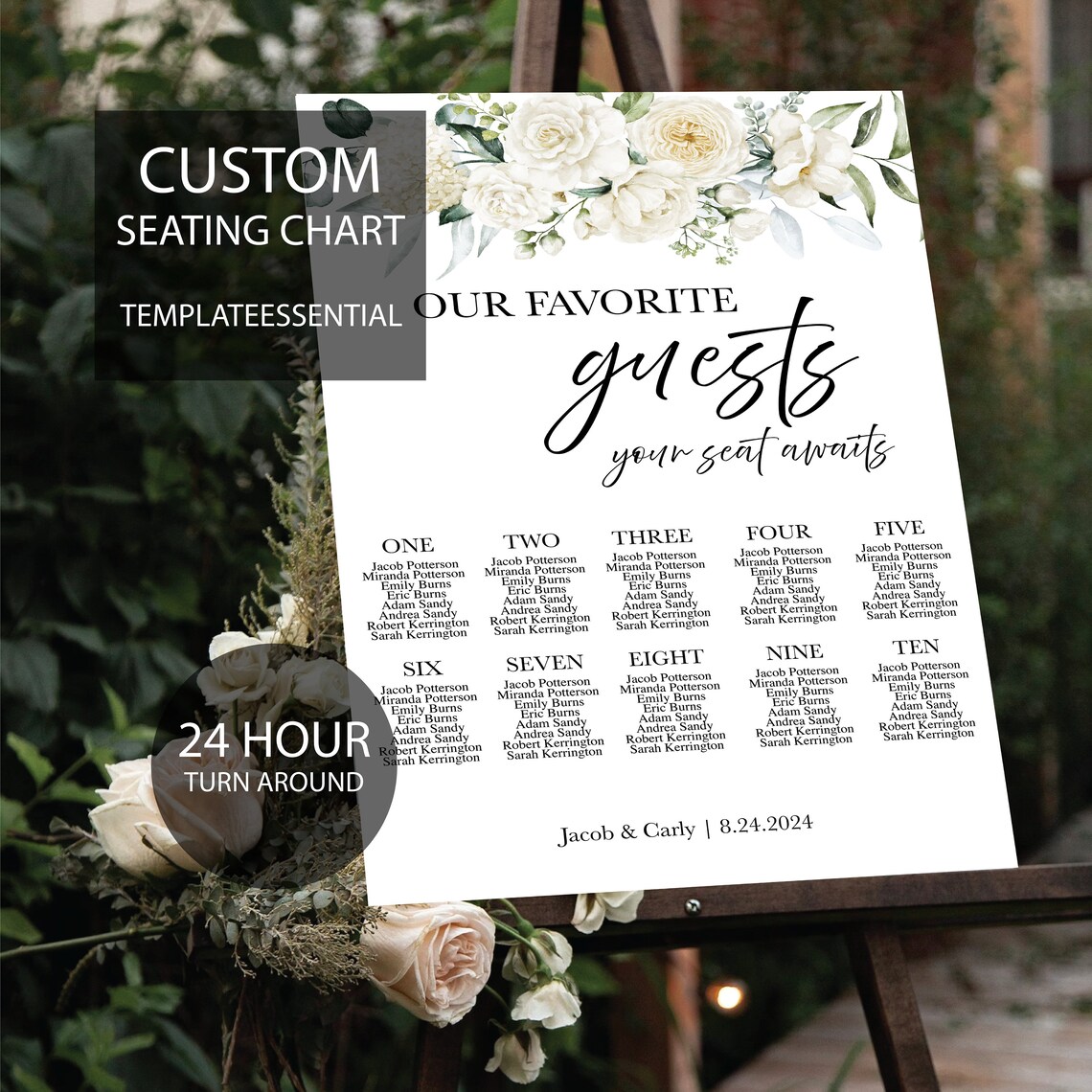 Seating Chart Template, Editable Seating Chart, Printable Seating Plan ...