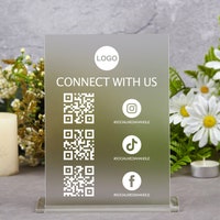 Connect With Us Sign, Social Media Sign, QR Code Sign, Printable Sign ...