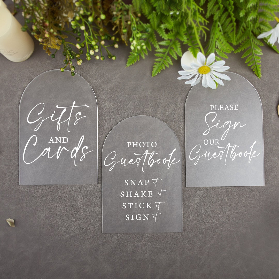 Arched Acrylic Wedding Signs, Modern Wedding Table Decorative Signs ...