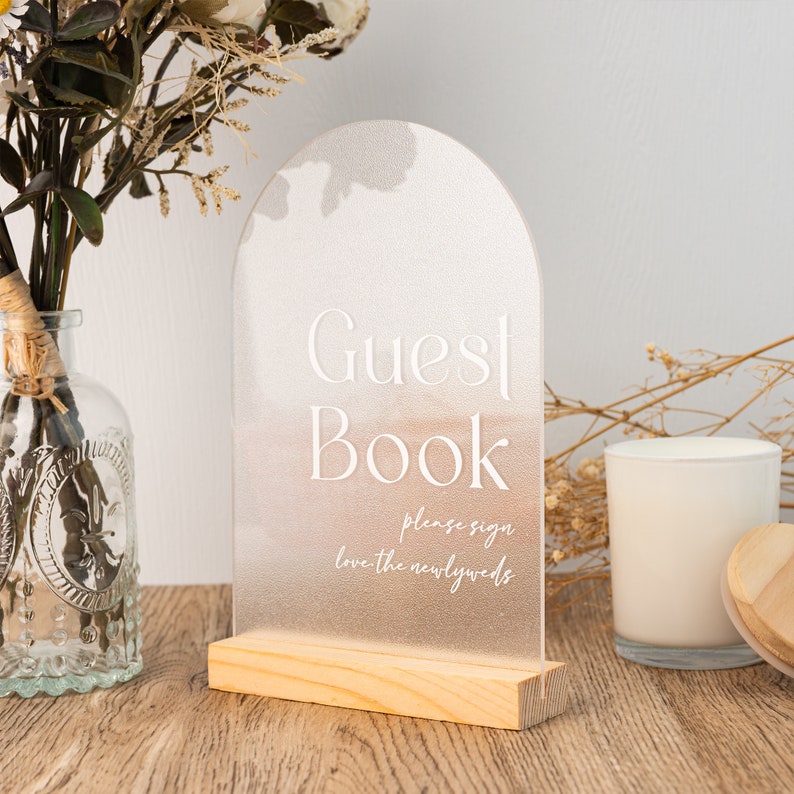 Acrylic Arch Guest Book Sign, Wedding Guestbook Sign, Minimalist Modern ...