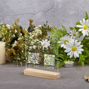 Arch Scannable QR Code Payment Table Sign, Scan to Pay Sign, Frosted ...