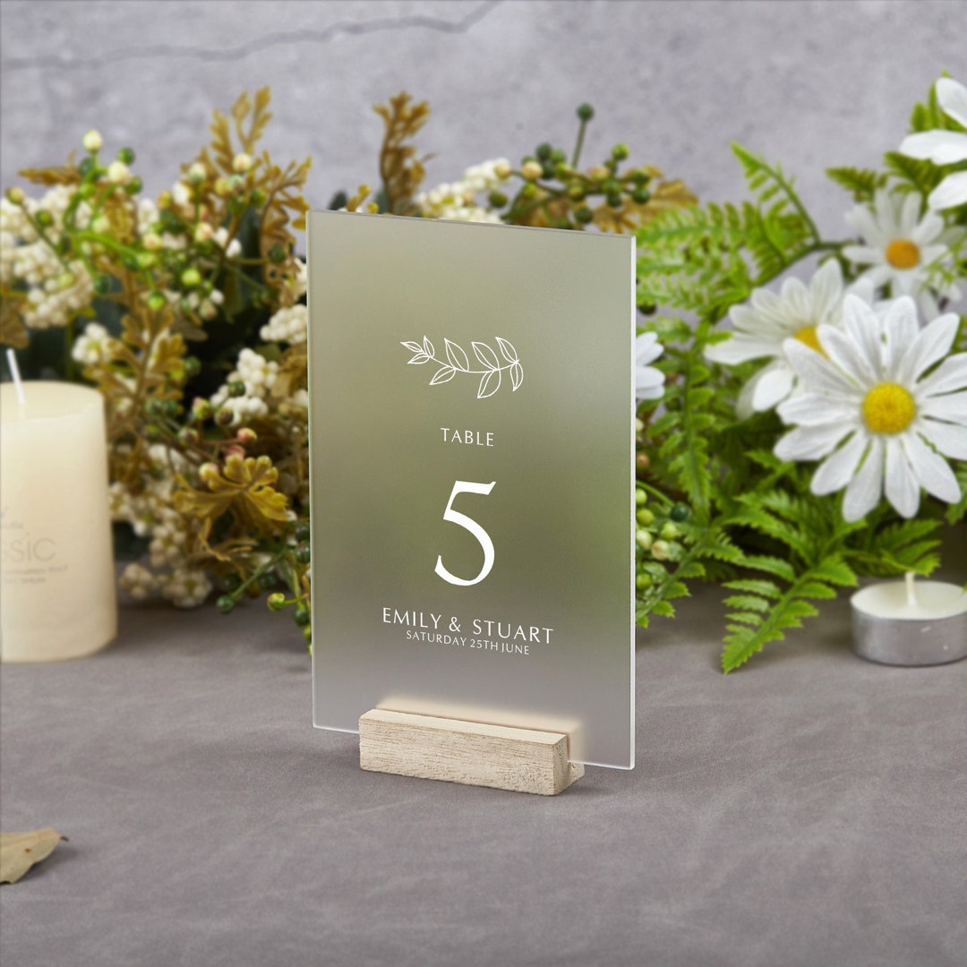 Acrylic Wedding Table Number Sign, Minimalist Wedding Table Number ...